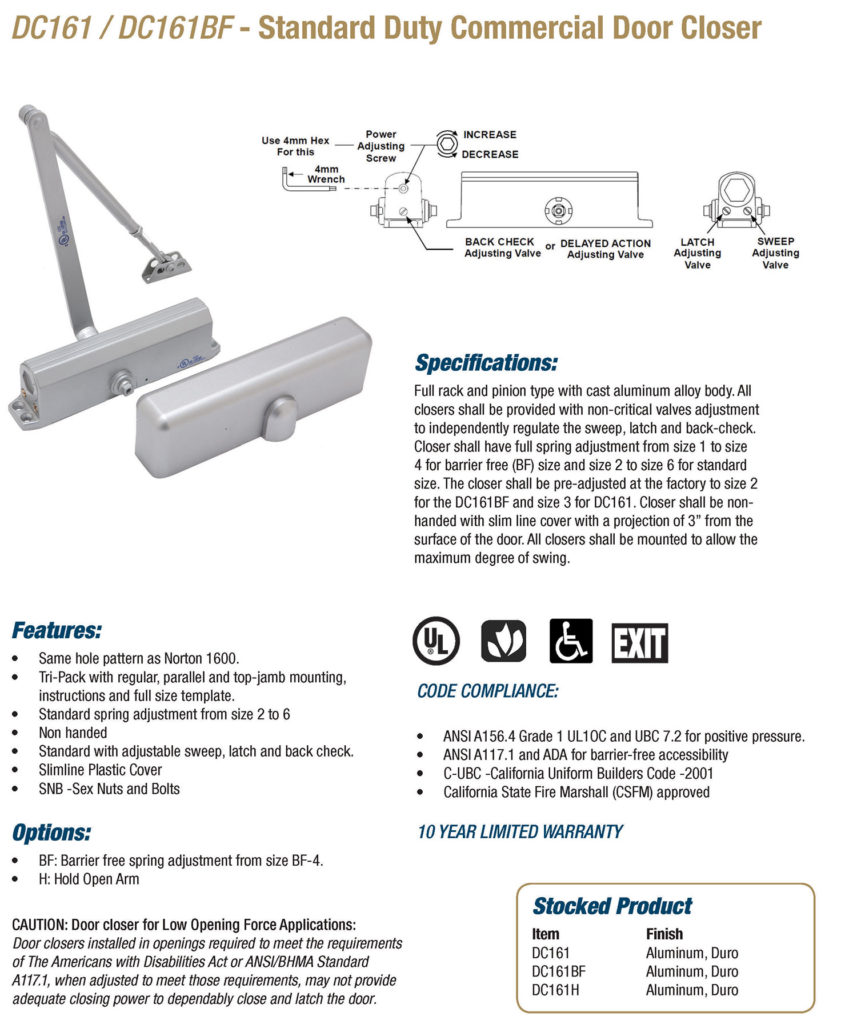 Closers – DC161 – Doormerica Hardware