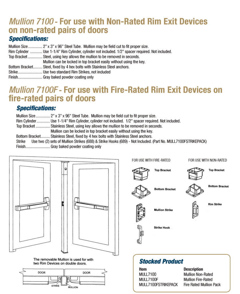 Exits – Mullions – Doormerica Hardware