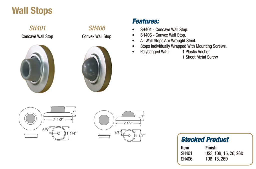Trim & Auxiliary – Wall Stops – Doormerica Hardware