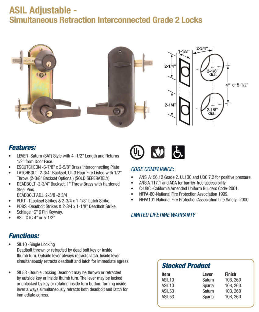 Locks – ASIL Interconnected Lock – Doormerica Hardware