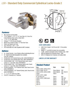 Locks – LSV Grade 2 Cylindrical Lock – Doormerica Hardware