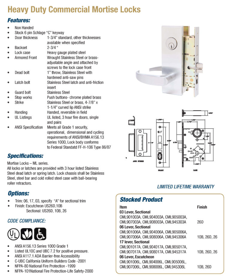 Locks – Mortise Lock – Doormerica Hardware