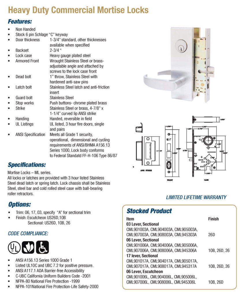 Locks – Mortise Lock – Doormerica Hardware