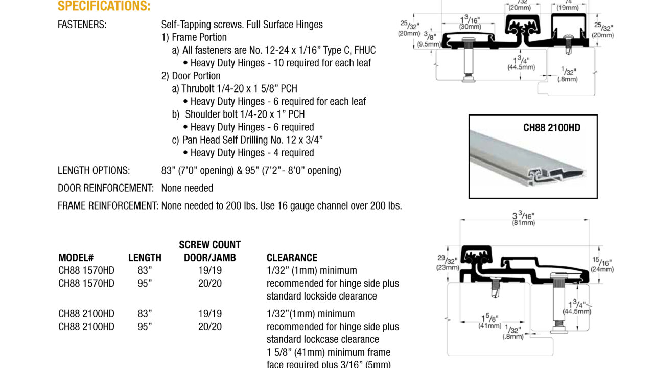 CONTINUOUS HINGES - SURFACE – Doormerica Hardware