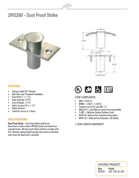 Trim & Auxiliary – Dust Proof Strikes – Doormerica Hardware